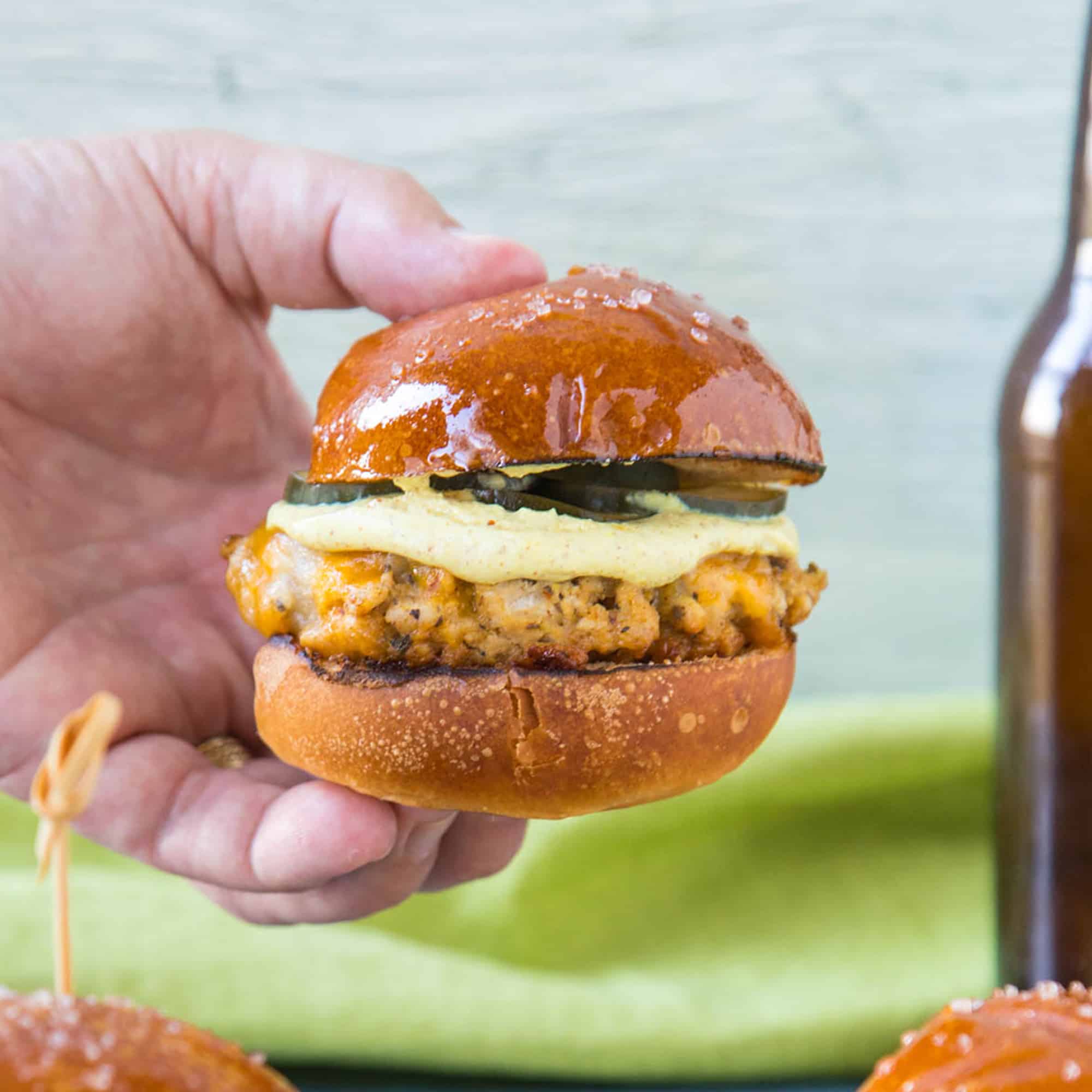 Ground Pork Sliders with Mustard Cream and Quick Pickled Cucumbers ...