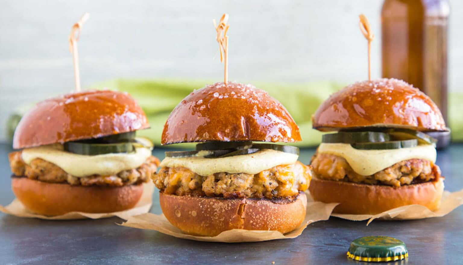 Ground Pork Sliders with Mustard Cream and Quick Pickled Cucumbers ...