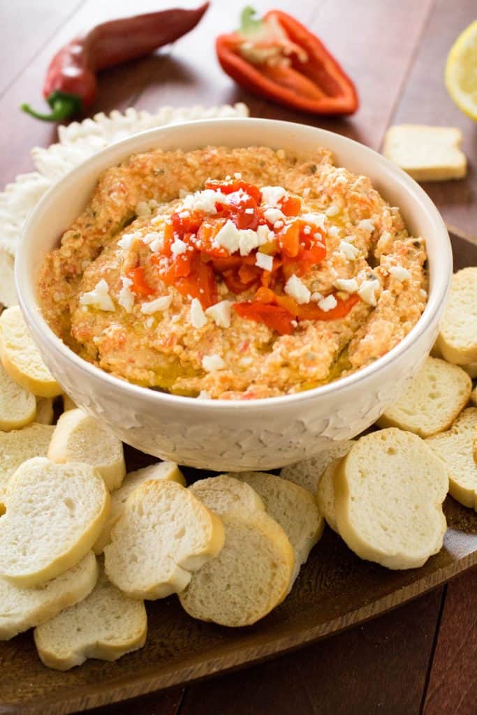 Roasted Red Pepper-Feta Cheese Dip (Htipiti) Recipe - Chili Pepper Madness