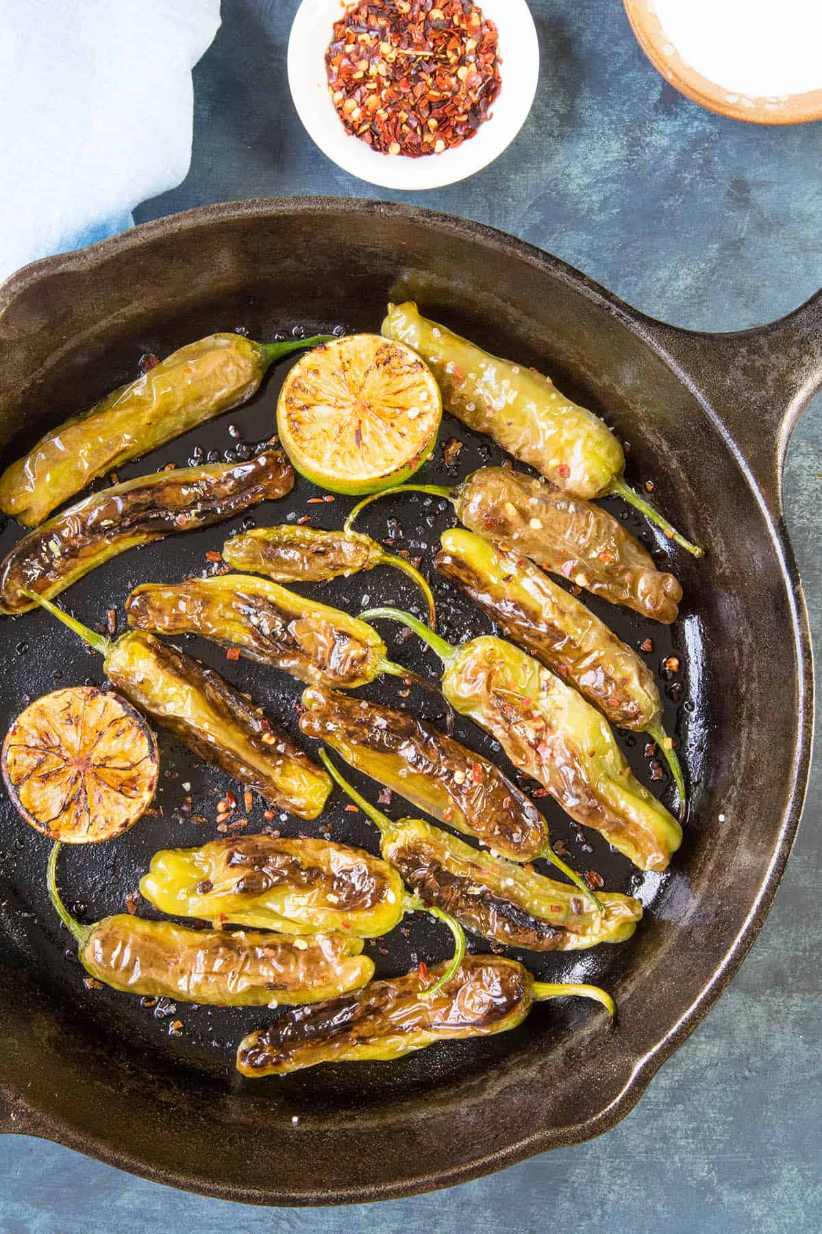 Blistered Shishito Peppers with Flaky Sea Salt and Lime - Recipe ...