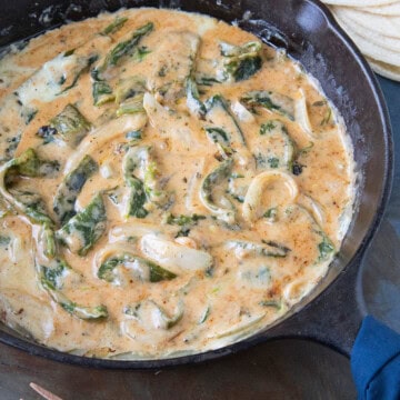 Rajas Poblanas (Roasted Poblano Strips in Cream Sauce) - Chili Pepper ...
