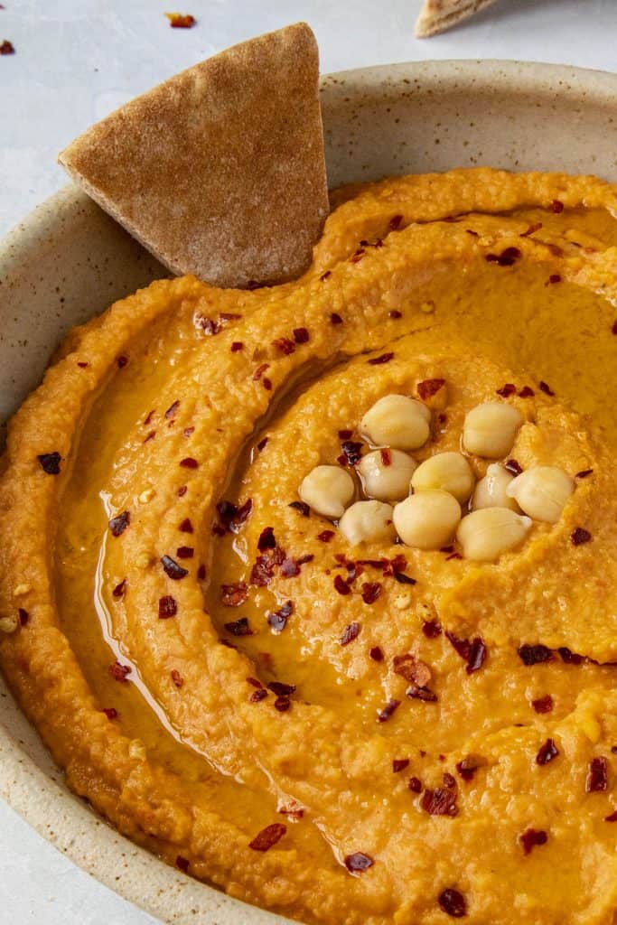 Roasted Red Pepper Hummus - Chili Pepper Madness