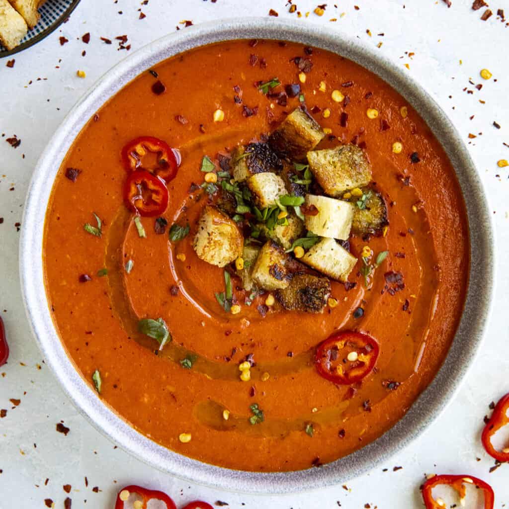 Roasted Red Pepper Soup - Chili Pepper Madness