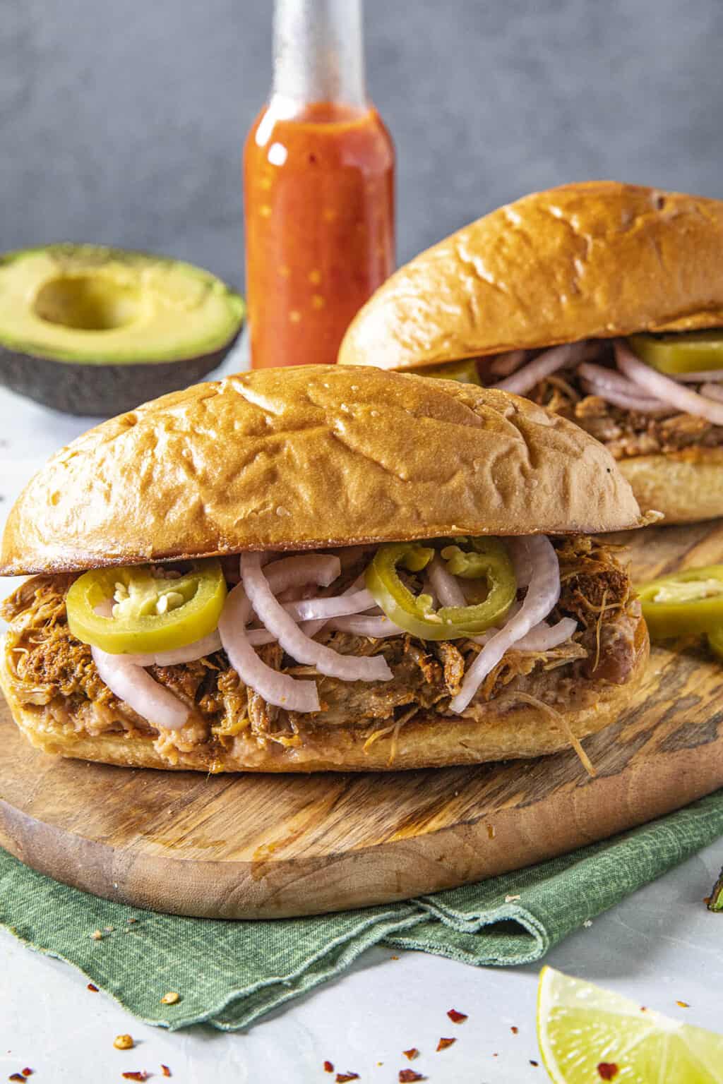 Mexican Torta de Cochinita Pibil (Pulled Pork Sandwich) - Chili Pepper ...