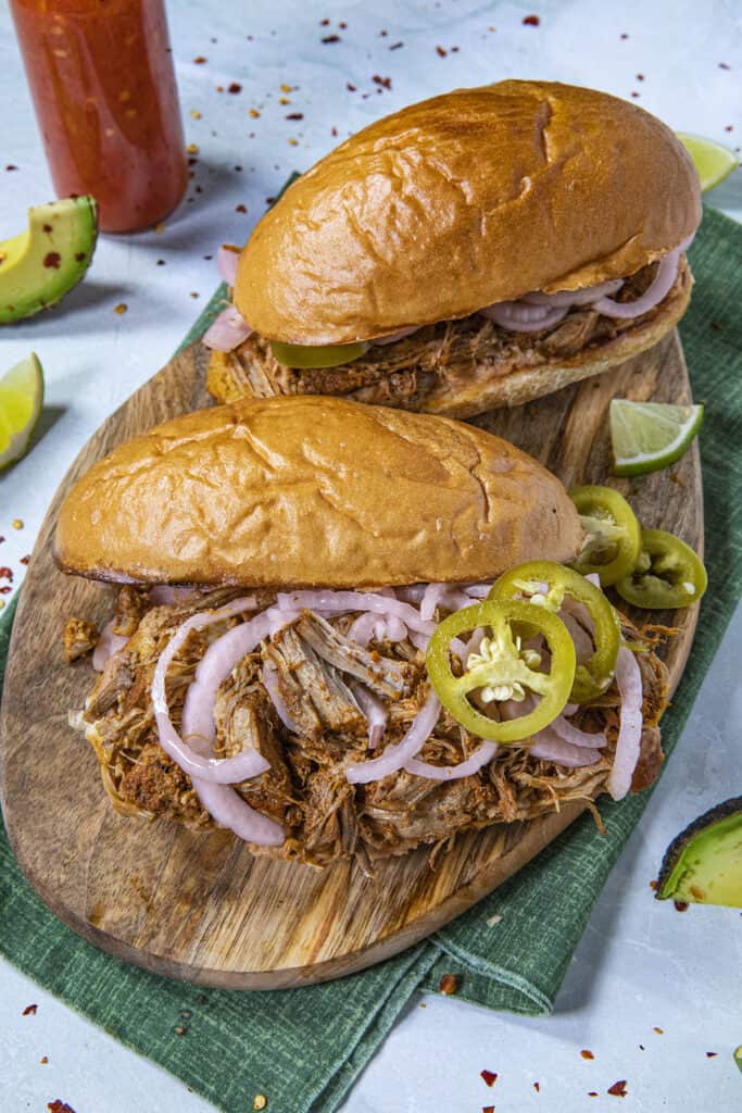 Mexican Torta de Cochinita Pibil (Pulled Pork Sandwich) - Chili Pepper ...