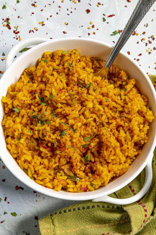 Yellow Rice Recipe (Arroz Amarillo) - Chili Pepper Madness