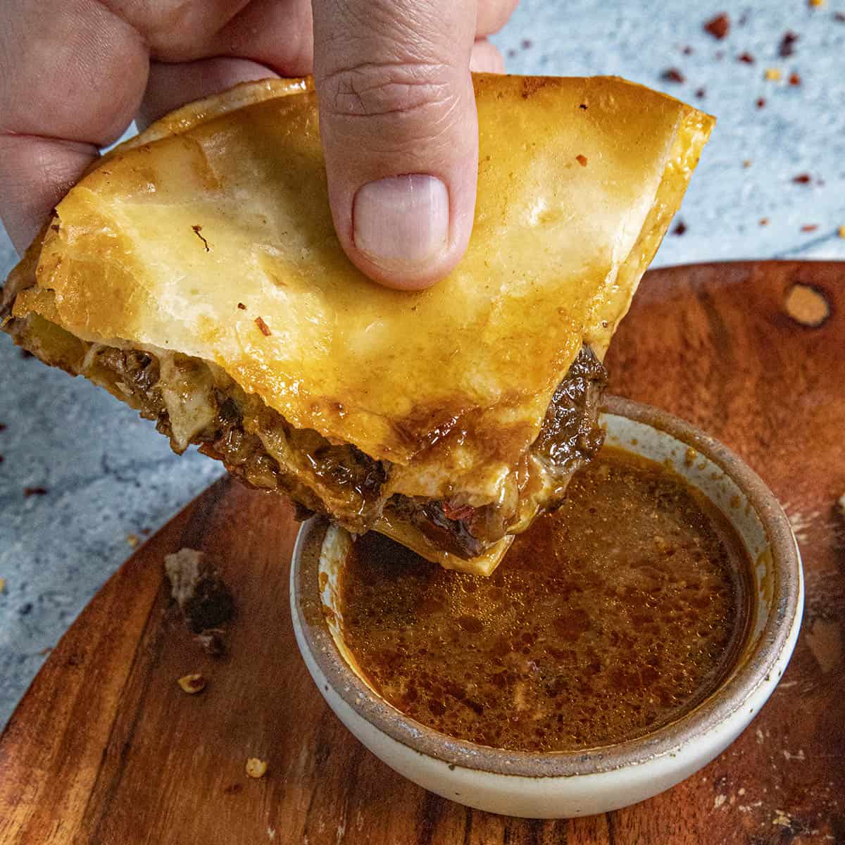 Birria Quesadillas Recipe (with Consomé Dipping Sauce) - Chili Pepper ...