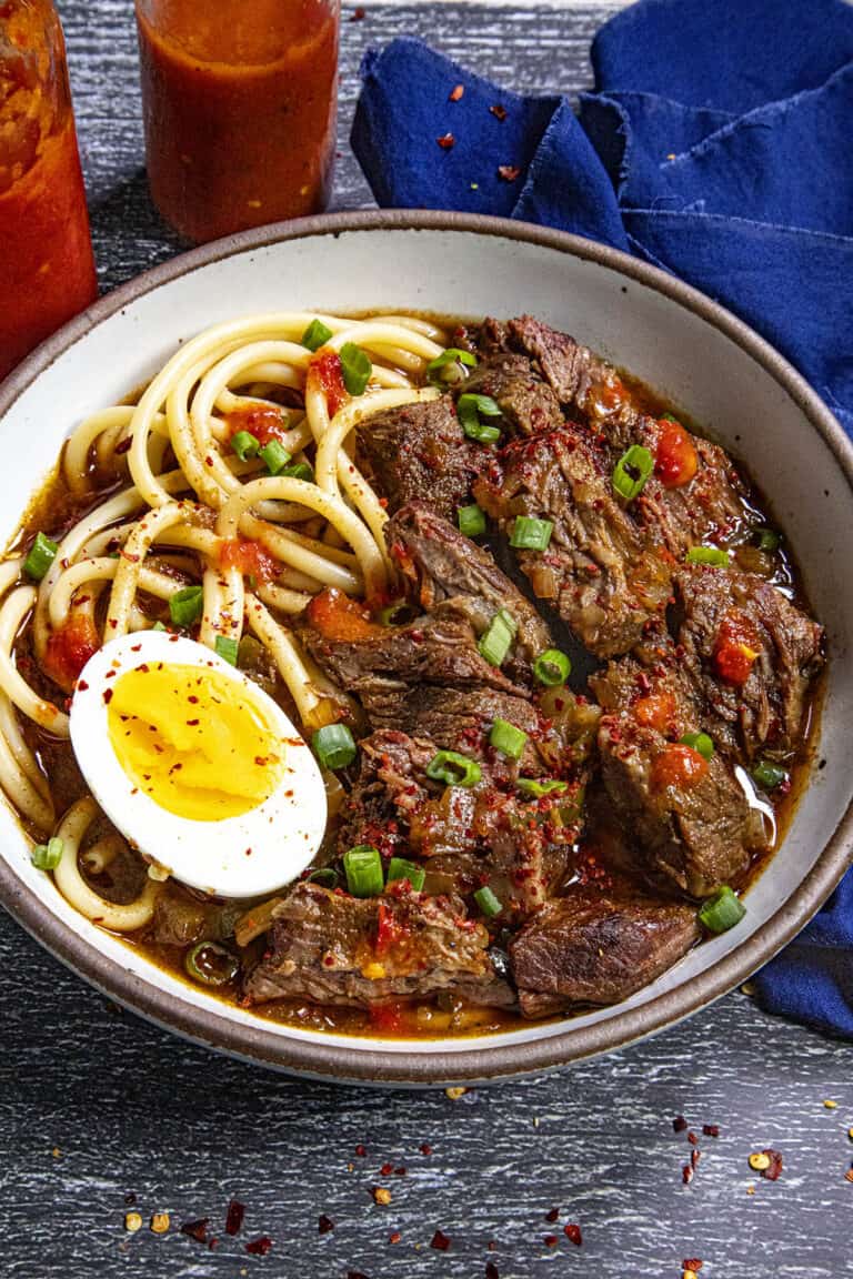 Yakamein (Creole Beef Noodle Soup) - Chili Pepper Madness