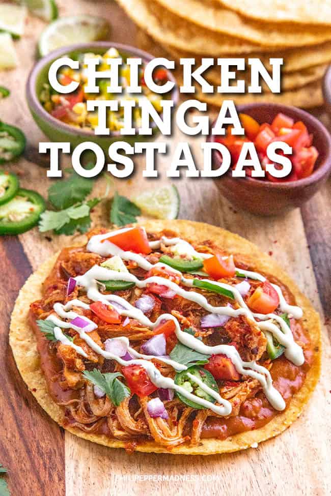 Tostadas de Tinga (Chicken Tinga Tostadas) - Chili Pepper Madness