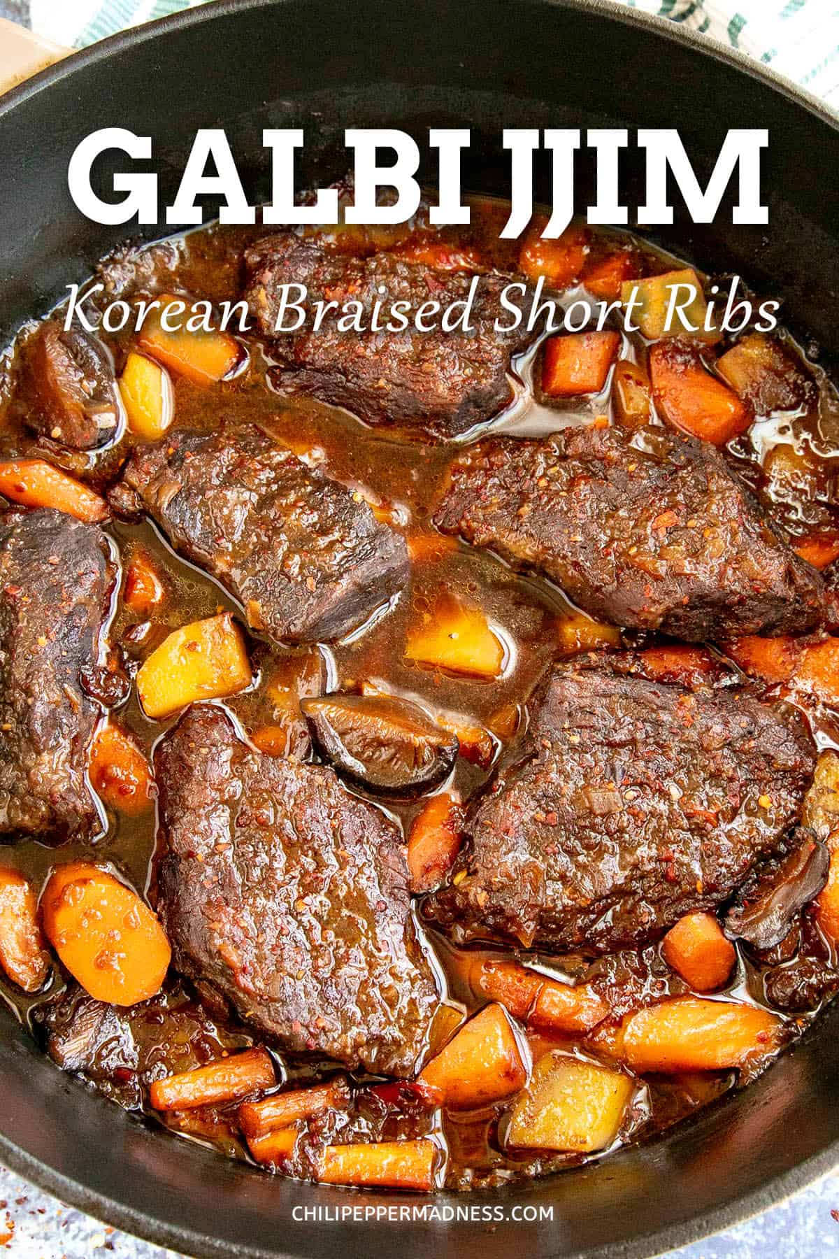 Galbi Jjim Recipe (Korean Braised Short Ribs) - Chili Pepper Madness