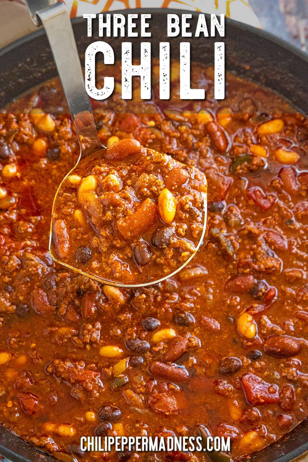 Three Bean Chili Recipe - Chili Pepper Madness